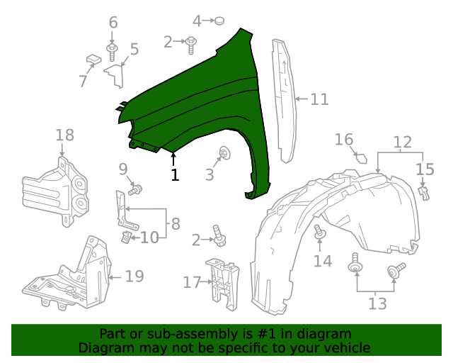 2019-2024 Chevrolet Fender 84502611 GM | GMPartsDirect.com