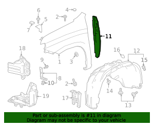 2019-2025 Chevrolet (Replaces 85119940) Front Driver Side Fender ...