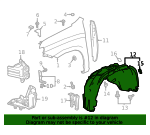 2019-2022 Chevrolet Front Passenger Side Wheelhouse Liner 84533747 GM ...