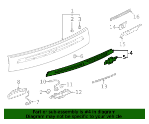 84742602 GM Exterior Bright Chrome Rear Closure Center Applique | GM ...