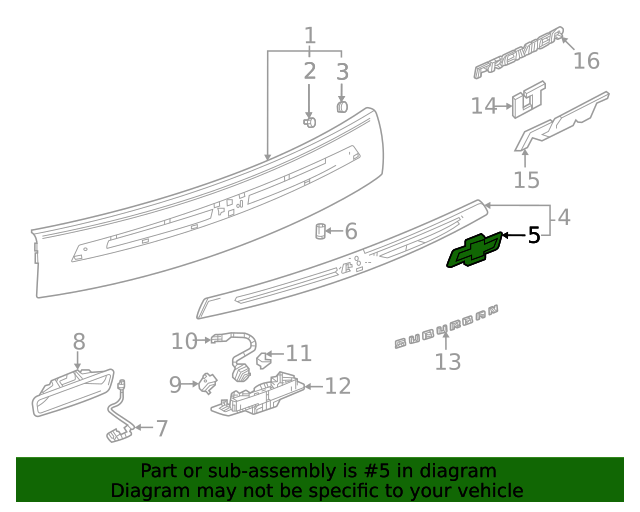 84742615 - Black Liftgate Emblem 2021-2023 Chevrolet | AutoNationParts.com