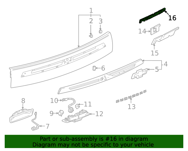 2021-2023 Chevrolet Nameplate 84267906 | GMPartsDirect.com