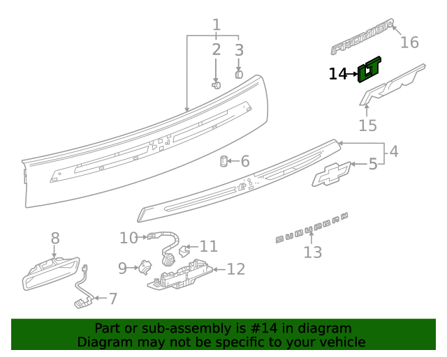 2019-2024 Chevrolet Plate 84557549 GM | GMPartsDirect.com