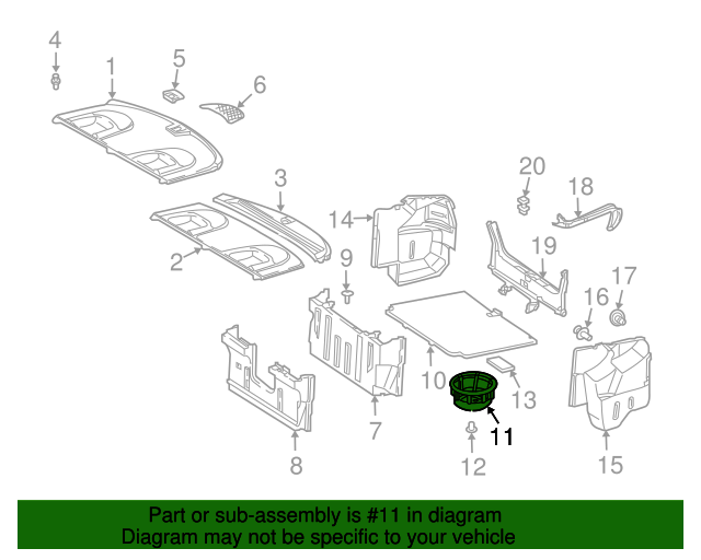 203-898-02-07-7C45 - Spare Tire Compartment 1996-2002 Mercedes-Benz ...