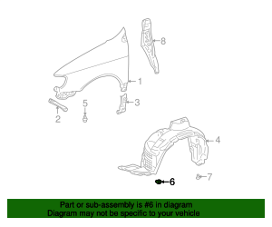 Genuine Toyota Fender Liner Retainer part# 53879-20020 for 1997-2003 ...