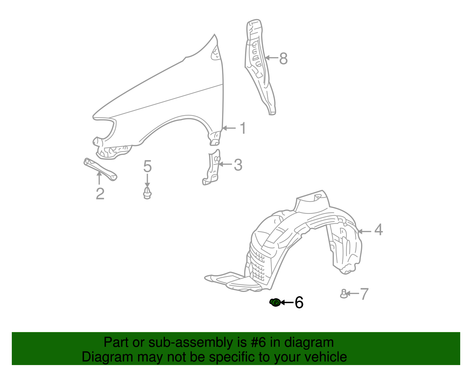 Genuine Toyota Fender Liner Retainer part# 53879-20020 for 1997-2003 ...