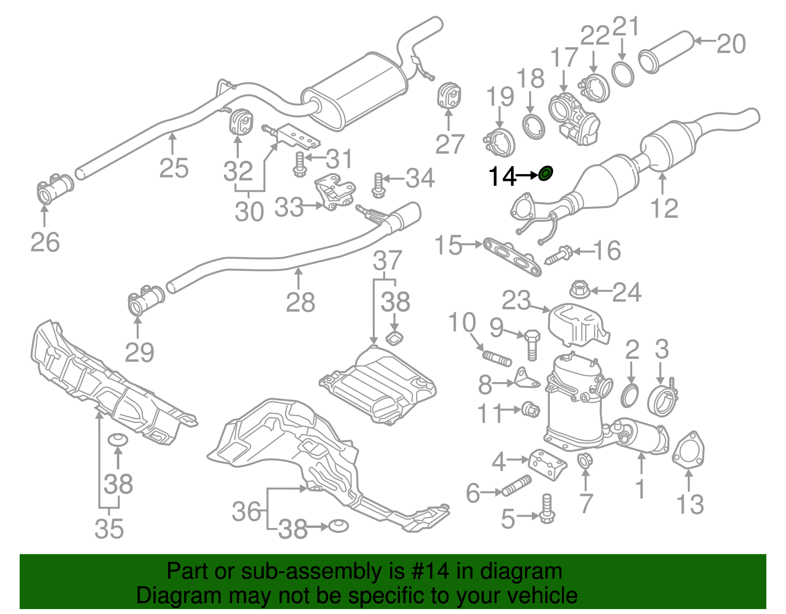 1996-2014 Volkswagen Exhaust Manifold Lock Nut N-911-308-01 | OEM Parts ...