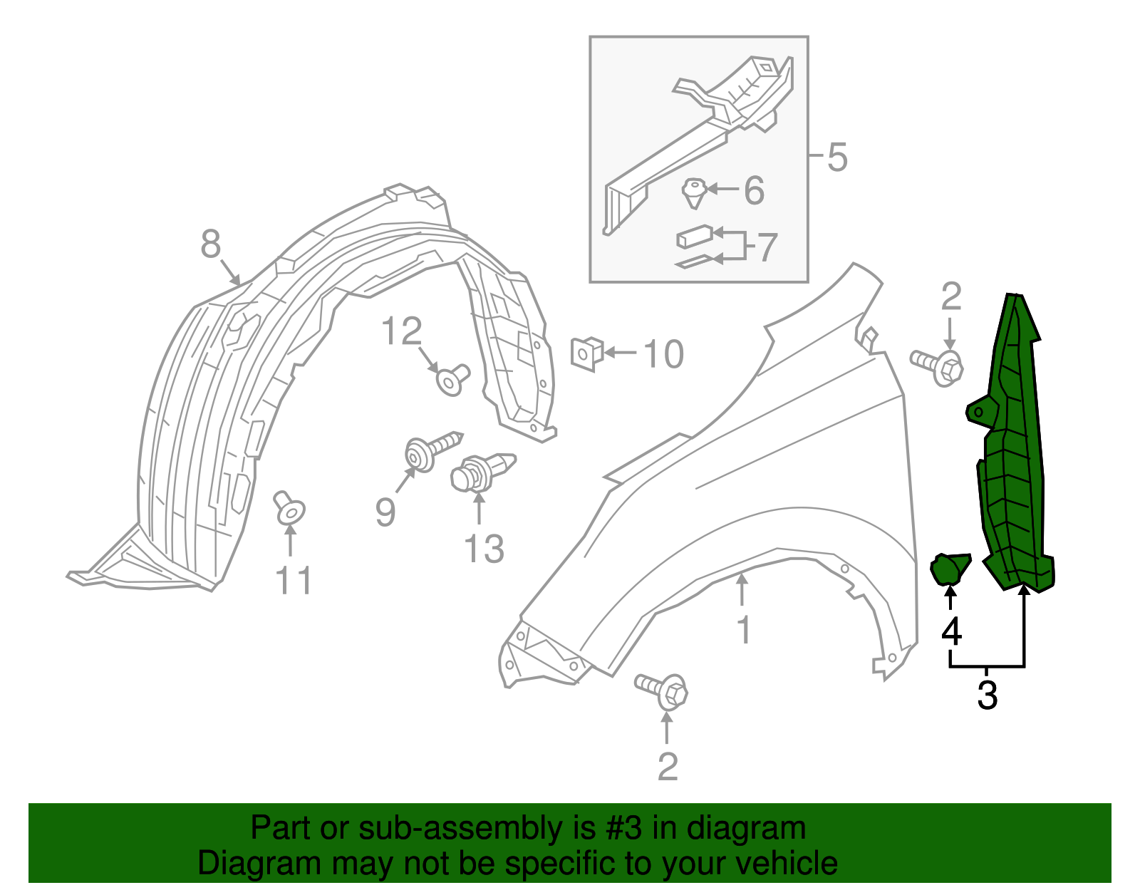 74158-TLA-A10 - Enclosure Assembly L Front Fender - 2017-2020 Honda CR ...