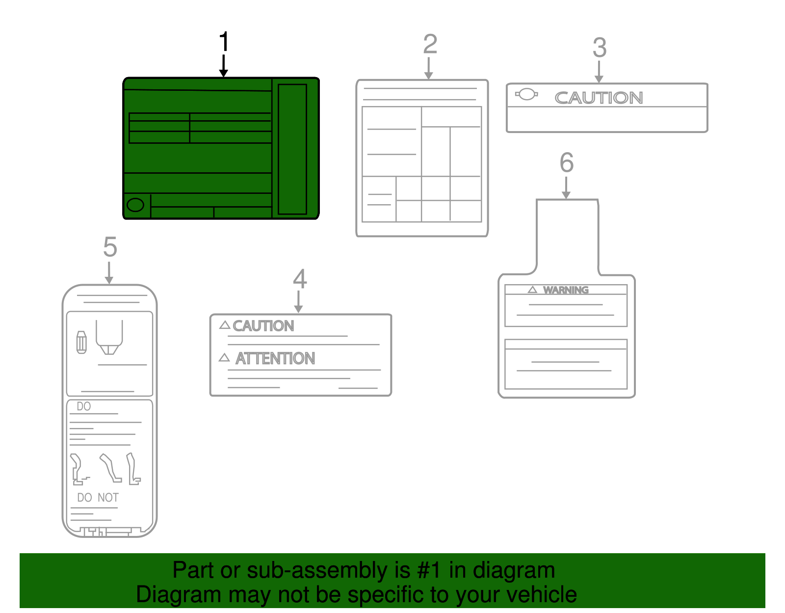 14805-7FH0B - 2018 Nissan Rogue - Emission Label | Anicra Nissan Parts
