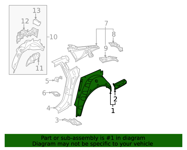 2018-2023 Audi Outer Wheelhouse 8W6-809-409-TA | Genuine Audi Parts
