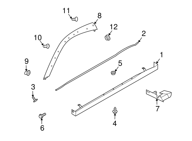 G6850-1A44H - Rocker Molding 2007-2008 Nissan 350Z | Nissan Parts ...