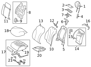 222-970-13-25 - Headrest Actuator 2014-2020 Mercedes-Benz ...