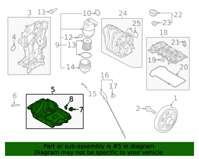 2020-2022 Hyundai Oil Pan 21510-2M000 | OEM Parts Online