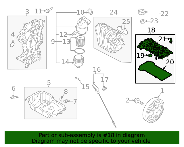 2020-2022 Hyundai Accent Valve Cover 22410-2M010 | OEM Parts Online