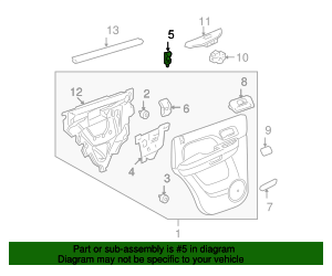 20785356 - Light Cashmere Side Door Locking Rod Knob - 2009-2014 GM ...
