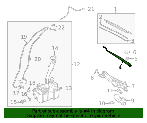 Genuine Wiper Arm for 2022-2024 Hyundai | Part# 98321-CW000 | Hyundai ...