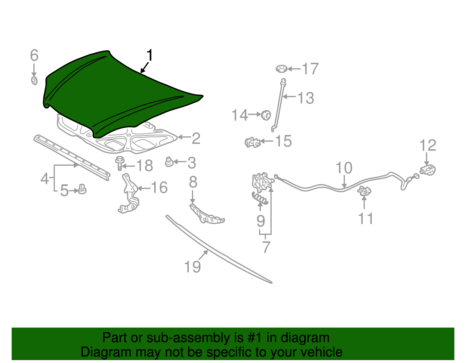2003-2008 Toyota Corolla Hood 53301-02110 | Toyota Parts Center