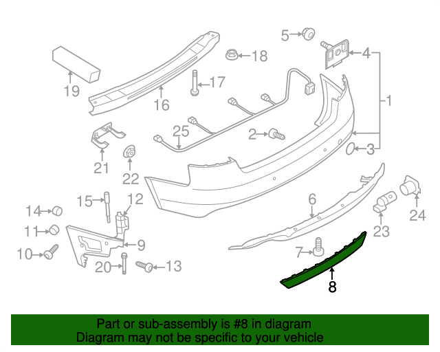 2009-2012 Audi Trim Molding 8K0-807-833-01C | Audi Parts