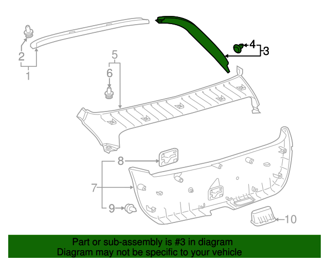 2016-2022 Toyota Side Gate Trim 67938-47060-C0 | Toyota Parts Center