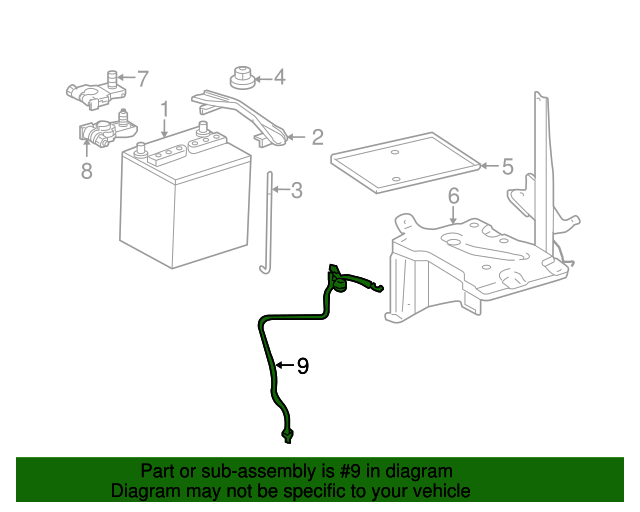 2012-2014 Toyota Yaris Negative Cable 82123-52380 | OEM Parts Online