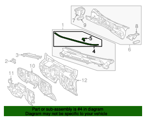 53383-60080 - Seal To Cowl - 2010-2020 Lexus GX460 | My L Parts