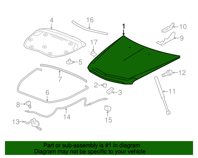 2008-2014 Cadillac CTS Hood 19417144 | QuirkParts