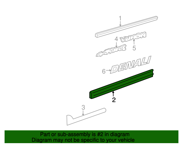 2000-2004 GM Black Driver Side Door Molding 15169405 | GMPartsDirect.com
