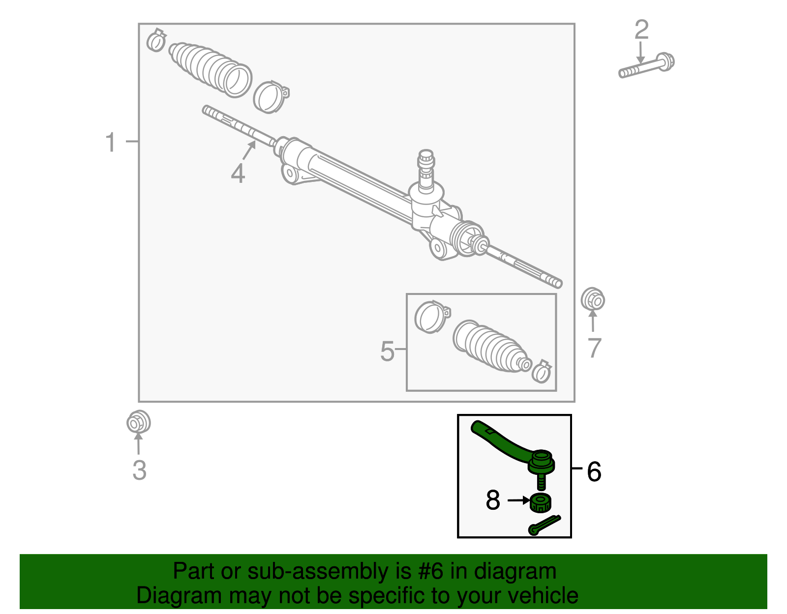 2010-2015 Lexus Outer Tie Rod 45460-09190 | Lexus OEM Parts Online