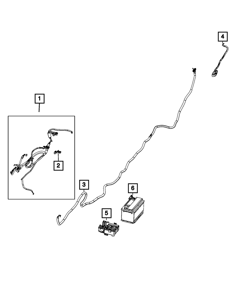 Battery Positive Wiring for 2022-2023 Jeep | OEM Mopar 68347091AC ...