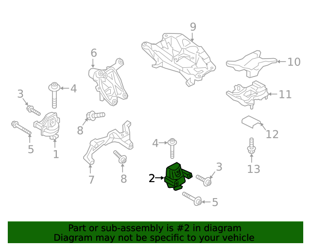 2019-2024 Audi Mount 4M0-199-371-HA | AutoNation Parts