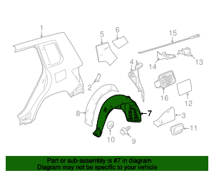 2010-2015 Mercedes-Benz Quarter Panel Splash Shield 204-690-93-30 ...