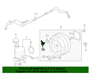 Genuine OEM Ford Part - Power Brake Booster Check Valve FR3Z-2365-A ...