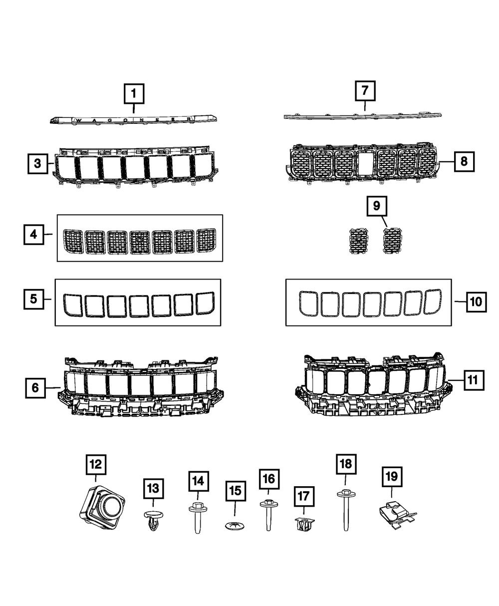 6ug39szlaa - Radiator Grille Trim Ring Kit - 2022-2023 Jeep | World ...