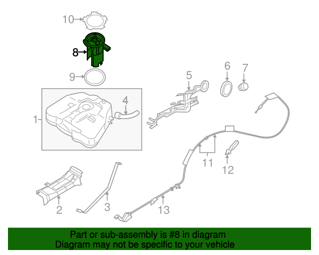 17040-ZX01B - Fuel Pump 2007-2014 Nissan | Nissan Parts & Accessories ...