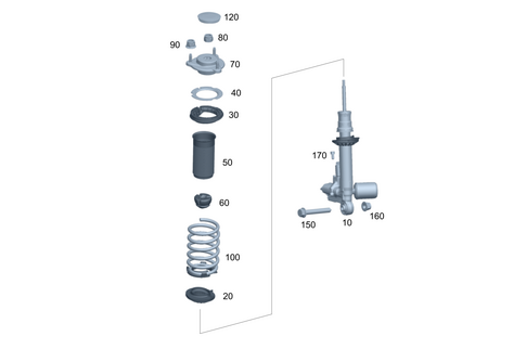 Rear Suspension Strut and Suspension Strut Mount for 2025 Mercedes-Benz ...