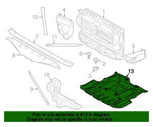 51-75-7-185-113 - Engine comp. shield., underride prot. 2009-2019 BMW ...