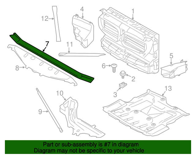 Genuine BMW 51-64-7-234-899 | Upper Tie Bar | FREE Shipping on Most ...