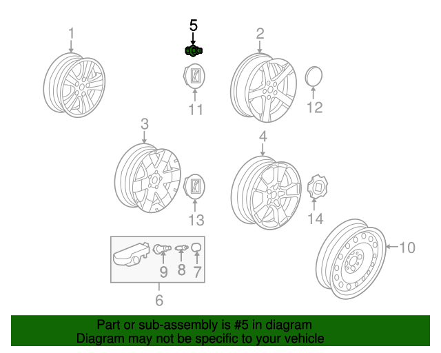 2005-2022 GM Nut,Whl 09596863 | GM Parts Center