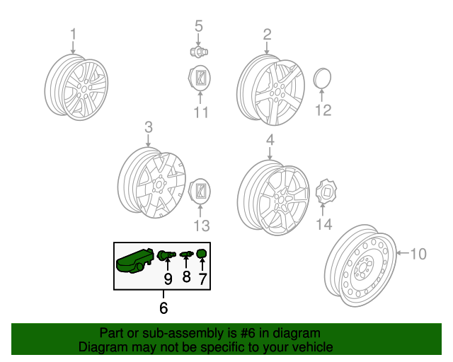 2006-2024 GM Tire Pressure Monitoring System (TPMS) Snap In 13540600 GM ...