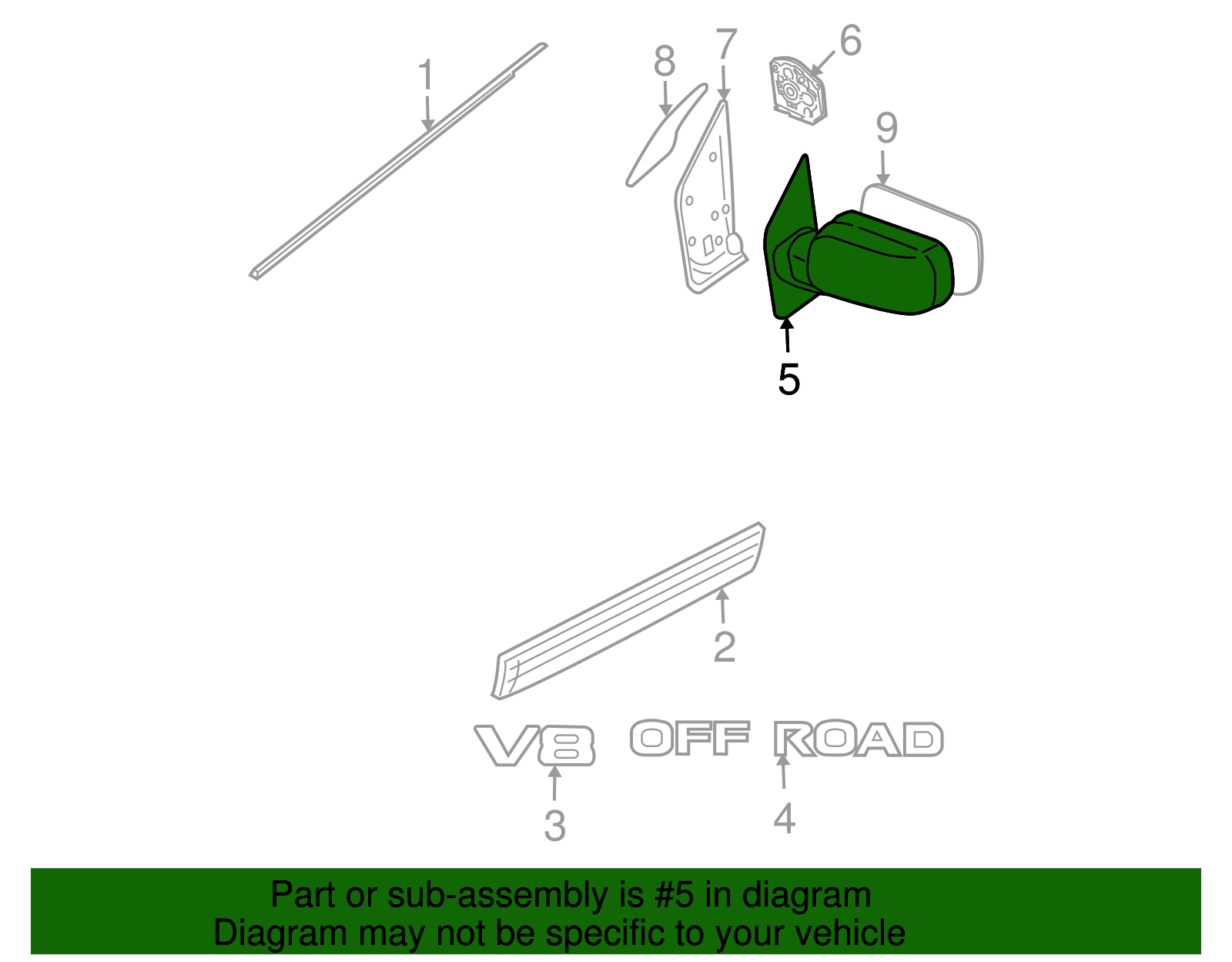 2005-2012 Nissan Pathfinder Mirror Assembly 96302-EA29E | Bill Kay Nissan Parts