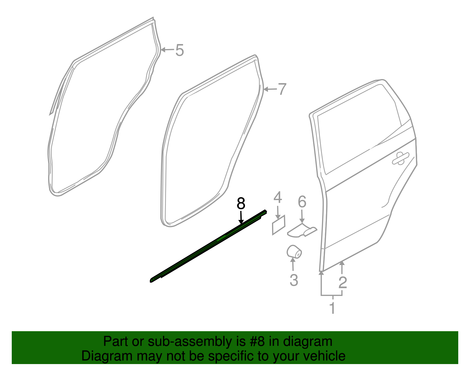 2005-2010 Kia Sportage | Belt Weather-Strip | 83210-1F000WK | Kia Auto ...
