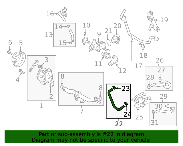 2016-2021 Mazda Engine Coolant Hose PY8W-20-65Y | RealMazdaParts.com