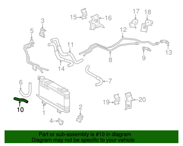 90445-17103 - Automatic Transmission Oil Cooler Hose 1998-2007 Lexus ...
