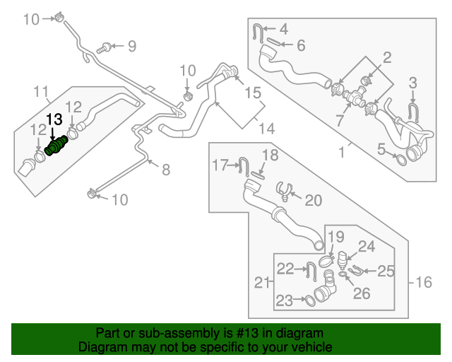 2009-2015 Audi Thermostat 1K0-121-113-A | OEM Parts Online