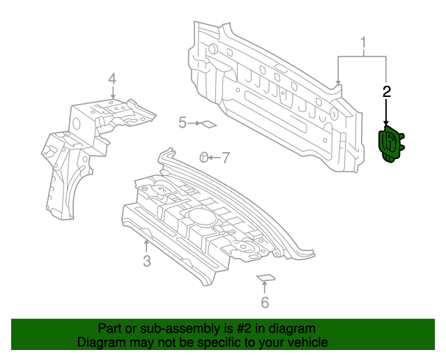 58324-33050 - Panel Below Lid Reinforcement 2002-2006 Lexus | Longo ...