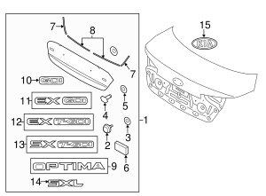 87370-4C050 - Molding Assembly 2012-2013 Kia Optima | Kia.Parts Store