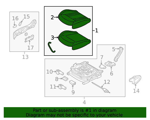 2019-2021 Genesis G70 Cushion Assembly 88200-G9020-XKB | QuirkParts