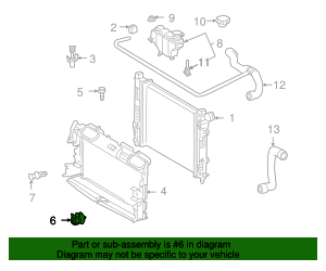 001-995-87-77 - Radiator Support Baffle Clip 2001-2007 Mercedes-Benz ...