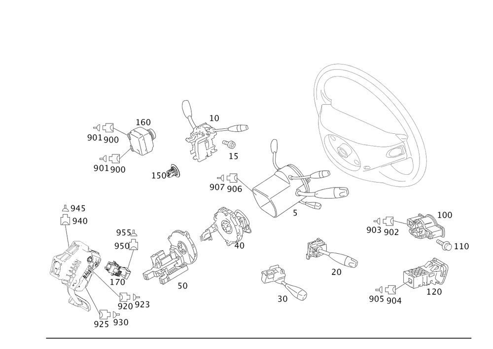 221-540-47-01 - Steering Column Switch 1954-2025 Mercedes-Benz ...