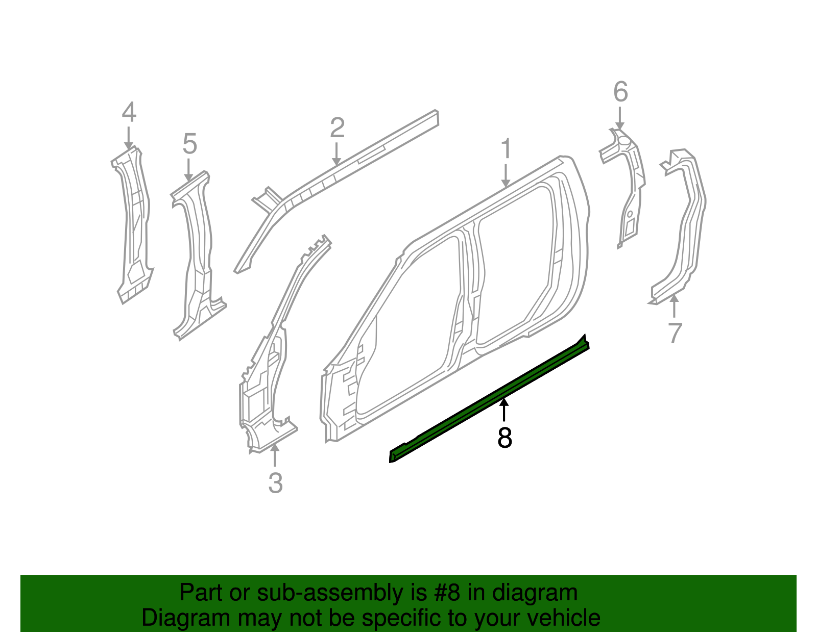 G6425-9BLMA - Rocker Panel Reinforcement 2016-2021 Nissan Frontier ...